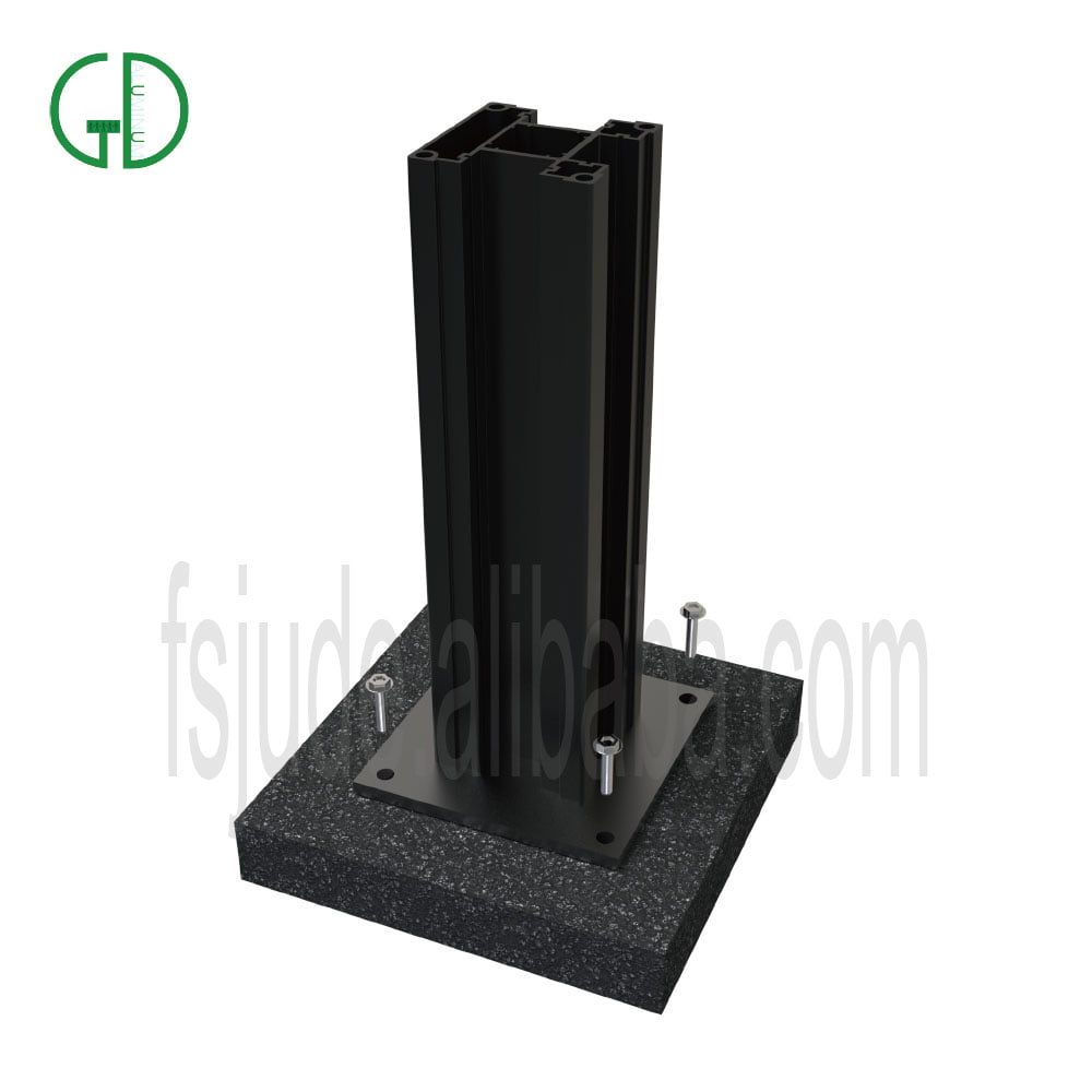 GD aluminum post for fence with slide slot glass outdoor wpc fence ...